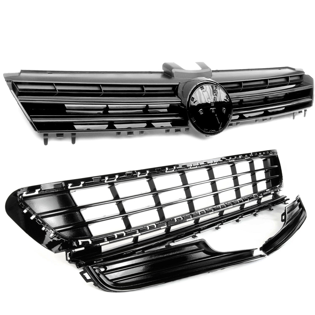 VW Golf mk7 All Gloss Black Front Bumper Grilles Kit – Cleandubs