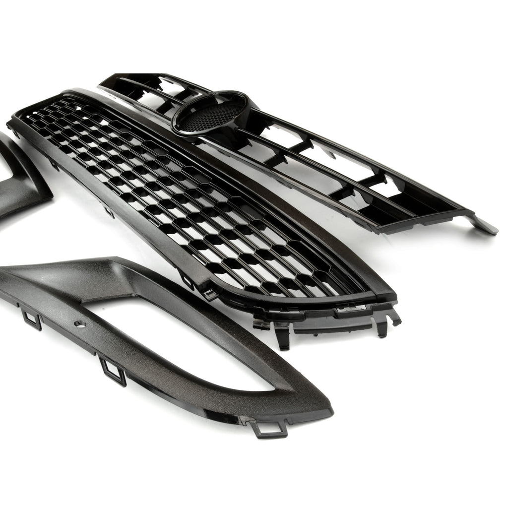 All Gloss Black Front Bumper Grilles Kit for VW Polo 6R 2009 - 2013 ...