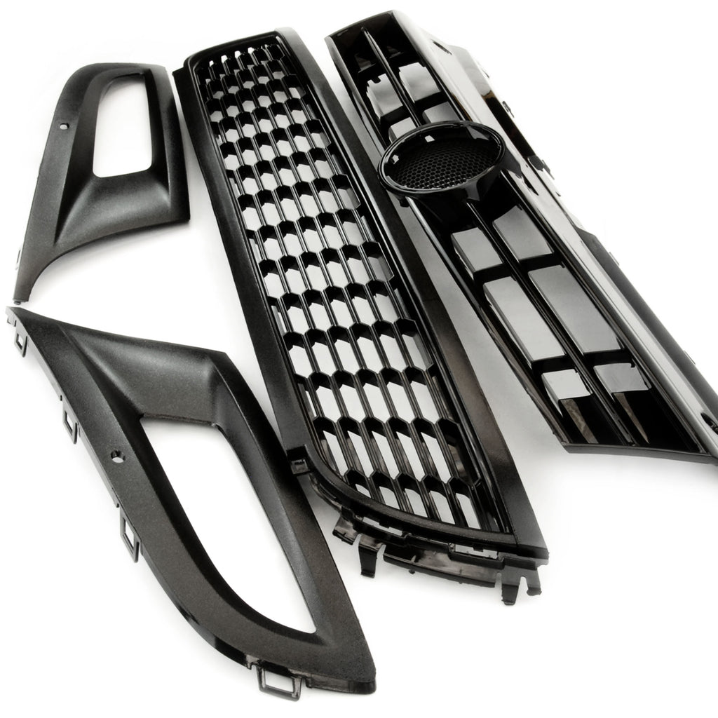All Gloss Black Front Bumper Grilles Kit for VW Polo 6R 2009 - 2013 ...