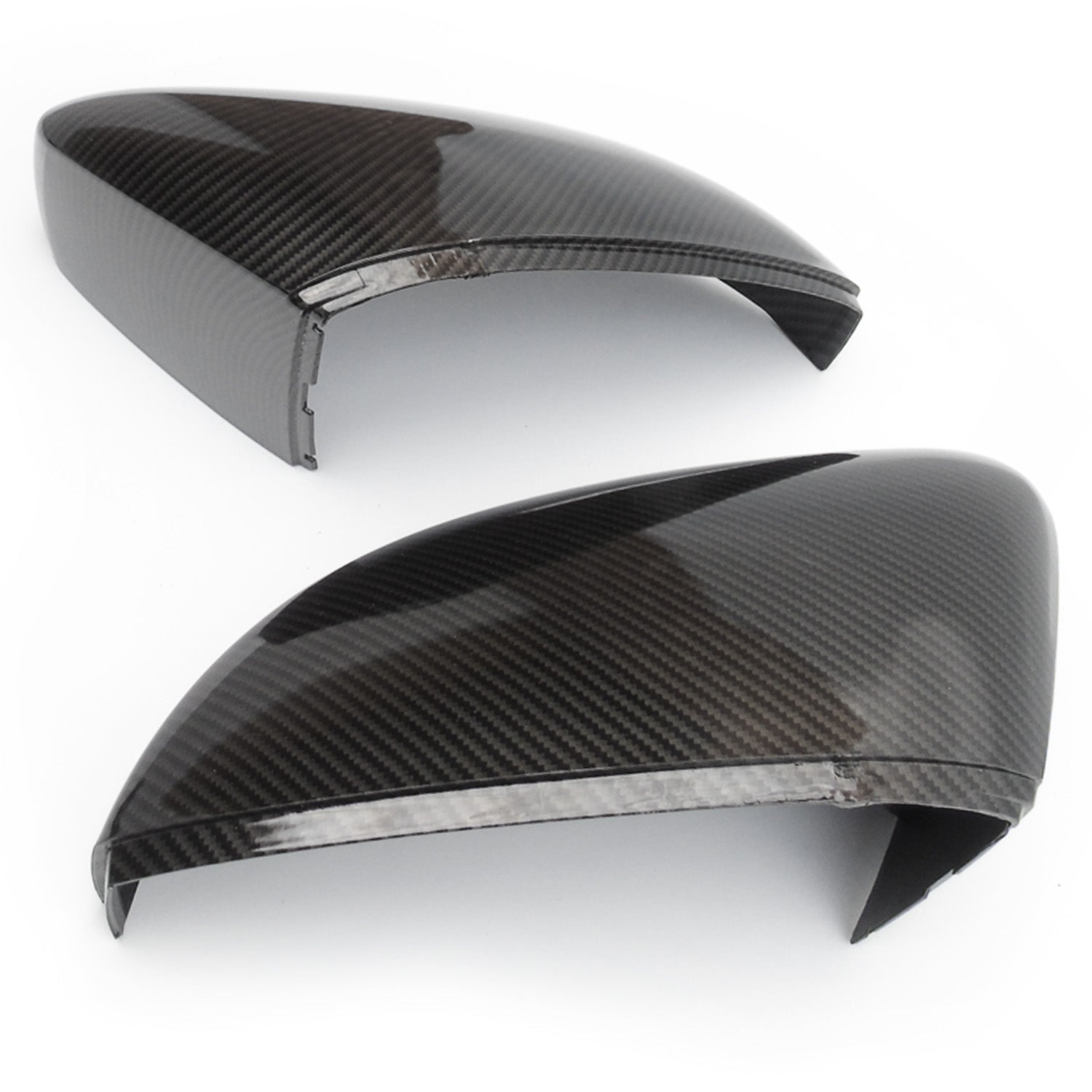 VW Polo mk5 6r Black Carbon Fibre Effect Door Wing Mirror Covers Caps ...