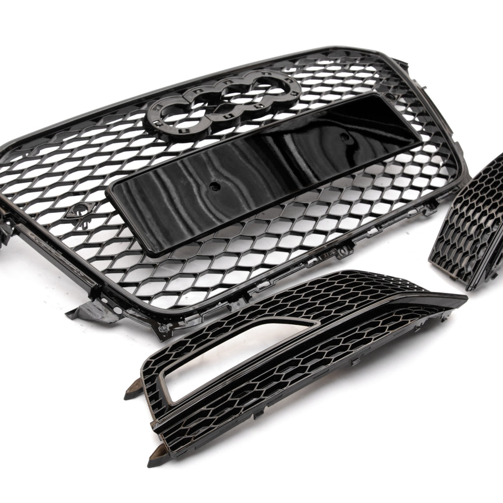 Audi A4 B8.5 S-Line S4 - RS4 Style Honeycomb Front Grille & Fog Covers ...